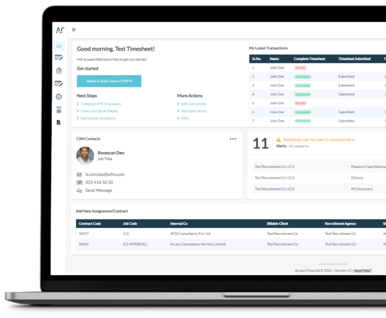 Workforce Management Portal Access Financial